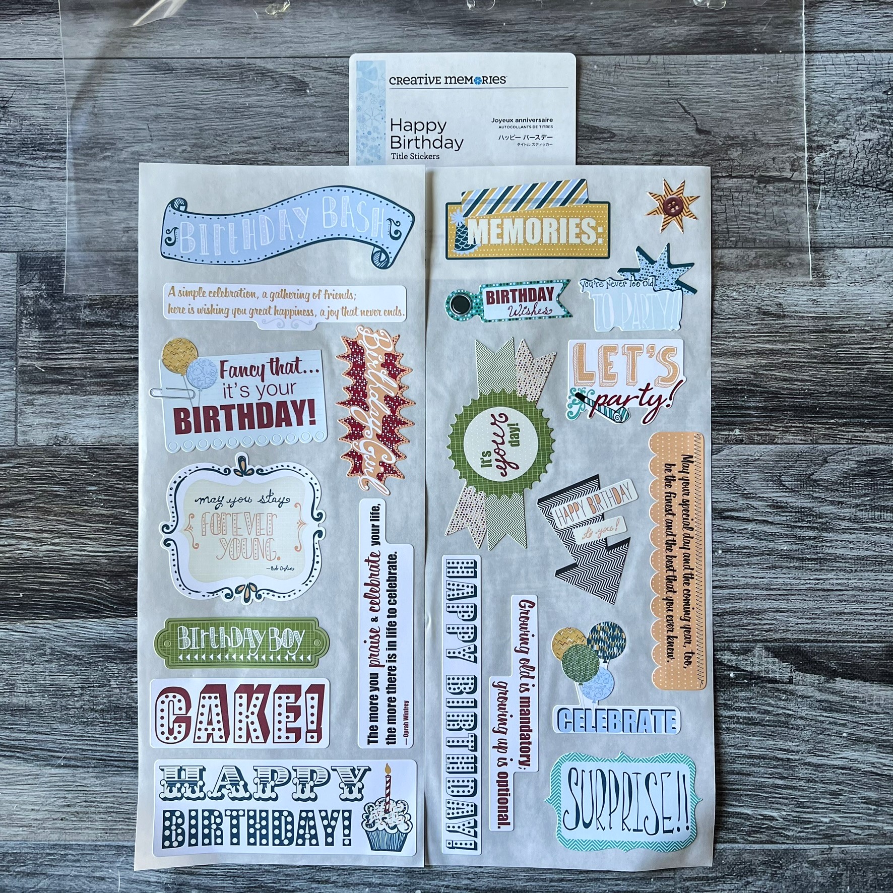 Happy Birthday Title Stickers by Creative Memories - Tessa Scrapbooks