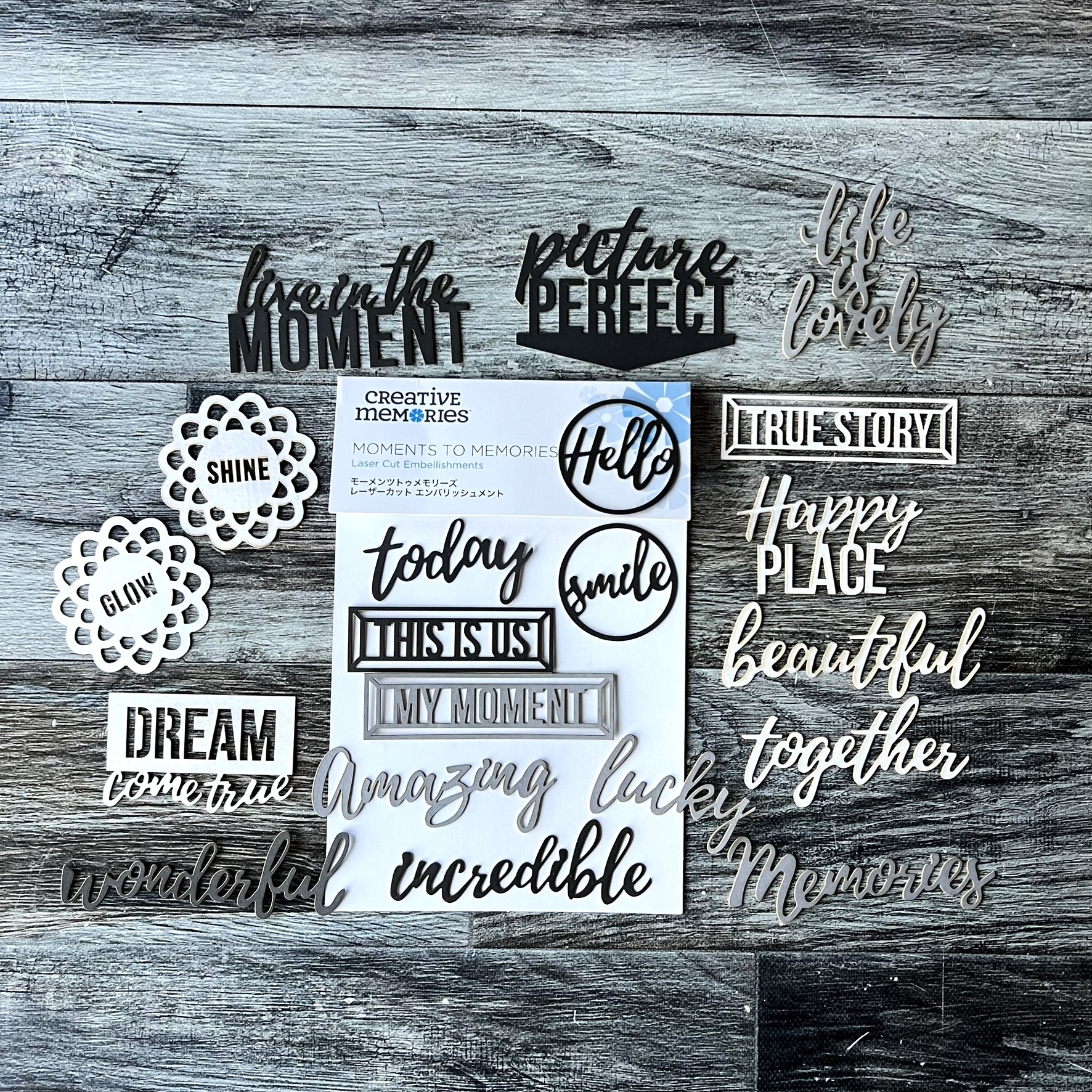 Moments to Memories Laser Word Embellishments by Creative Memories ...