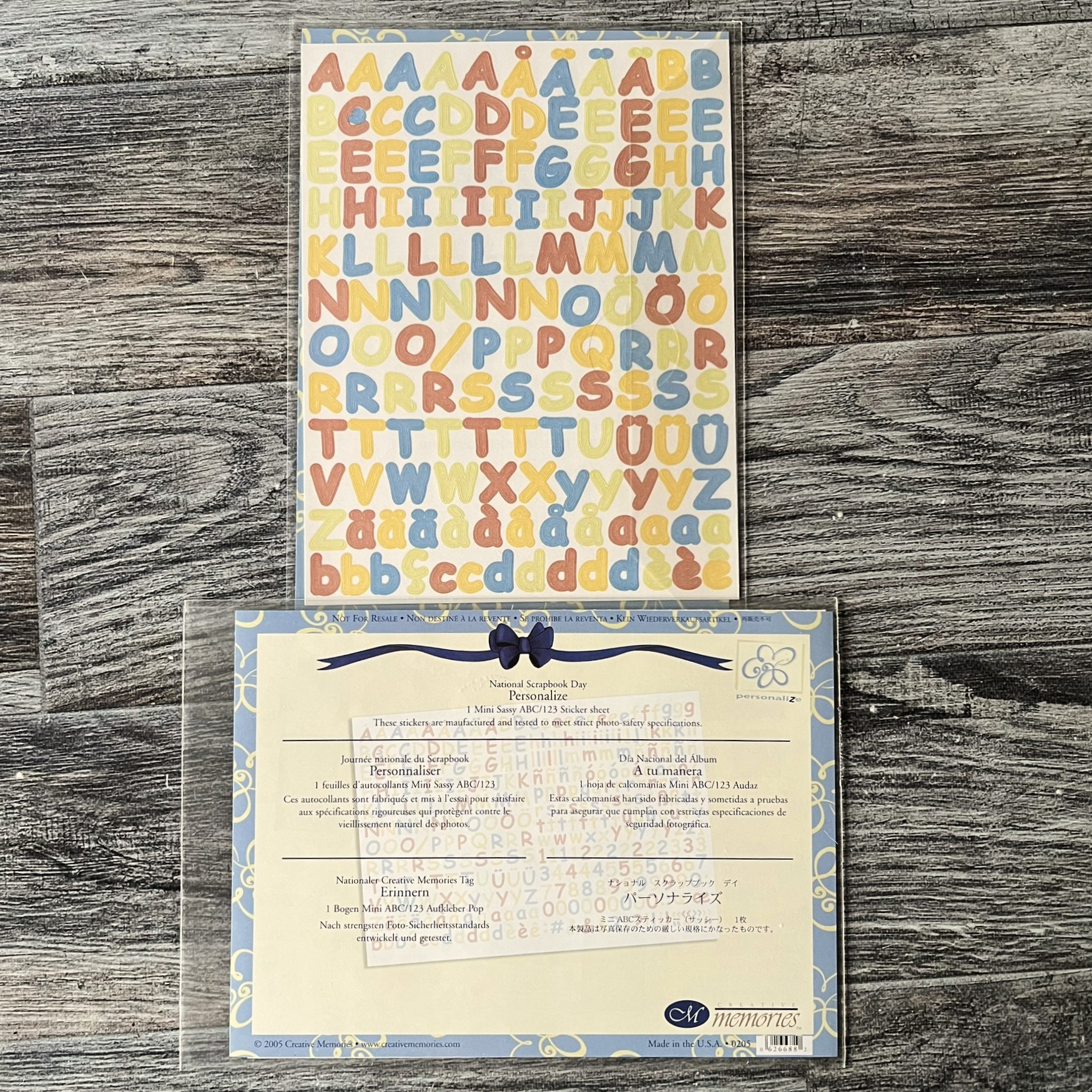 NSD 2005 Personalize Mini Sassy ABC/123 Stickers by Creative Memories ...
