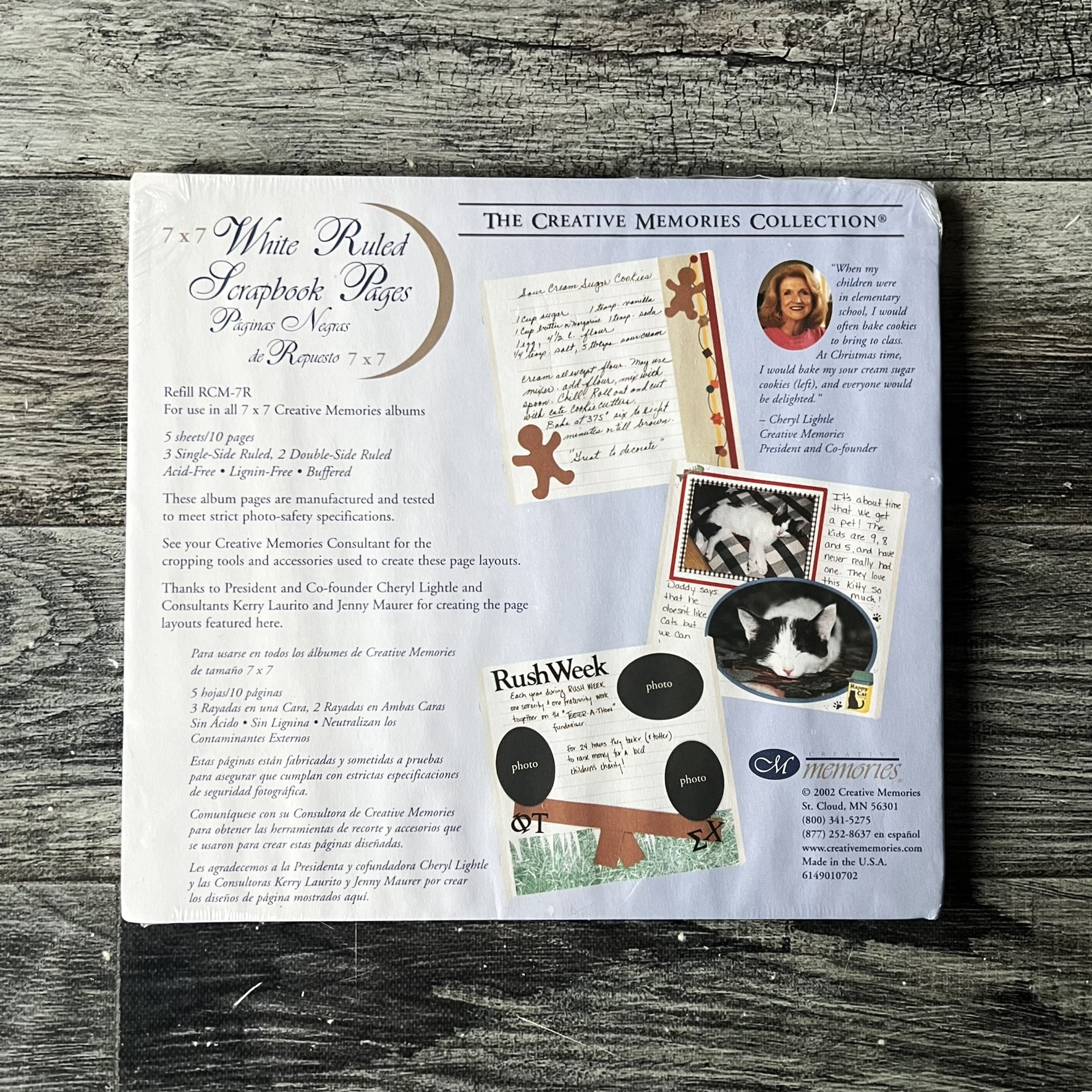 7x7 White Ruled Pages - Tessa Scrapbooks