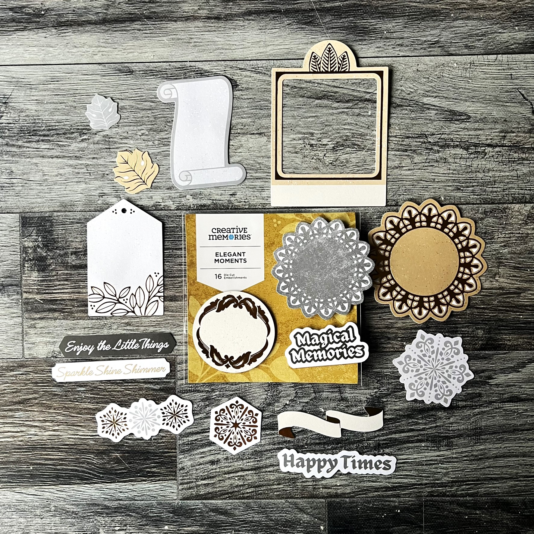 Elegant Moments Embellishments 16/pack - Tessa Scrapbooks
