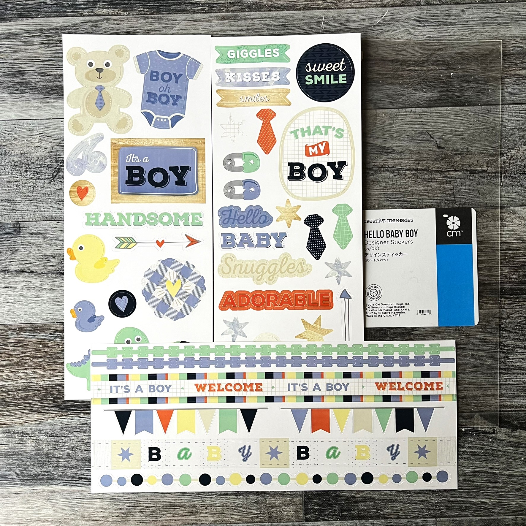 Hello Baby Boy Stickers by Creative Memories - Tessa Scrapbooks