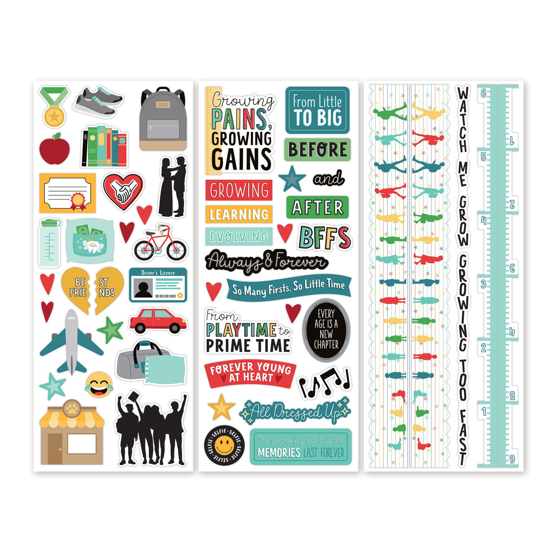 Growing Up Stickers - Tessa Scrapbooks
