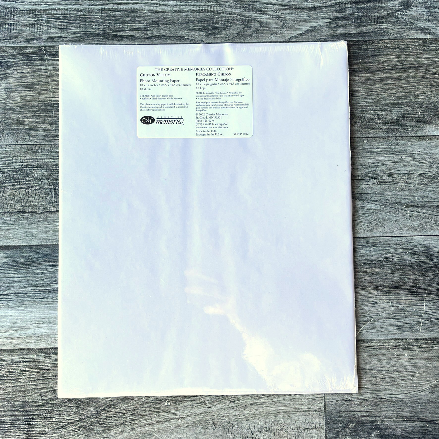 Chiffon Vellum 10x12 Paper by Creative Memories - Tessa Scrapbooks