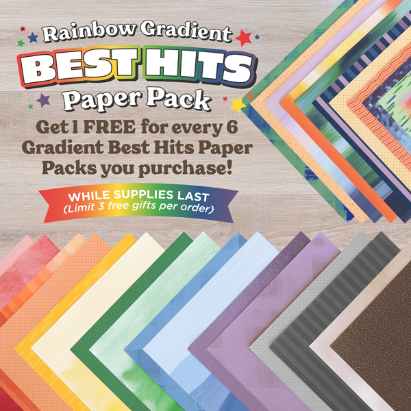 Rainbow Gradient Best Hits Paper Pack - Tessa Scrapbooks