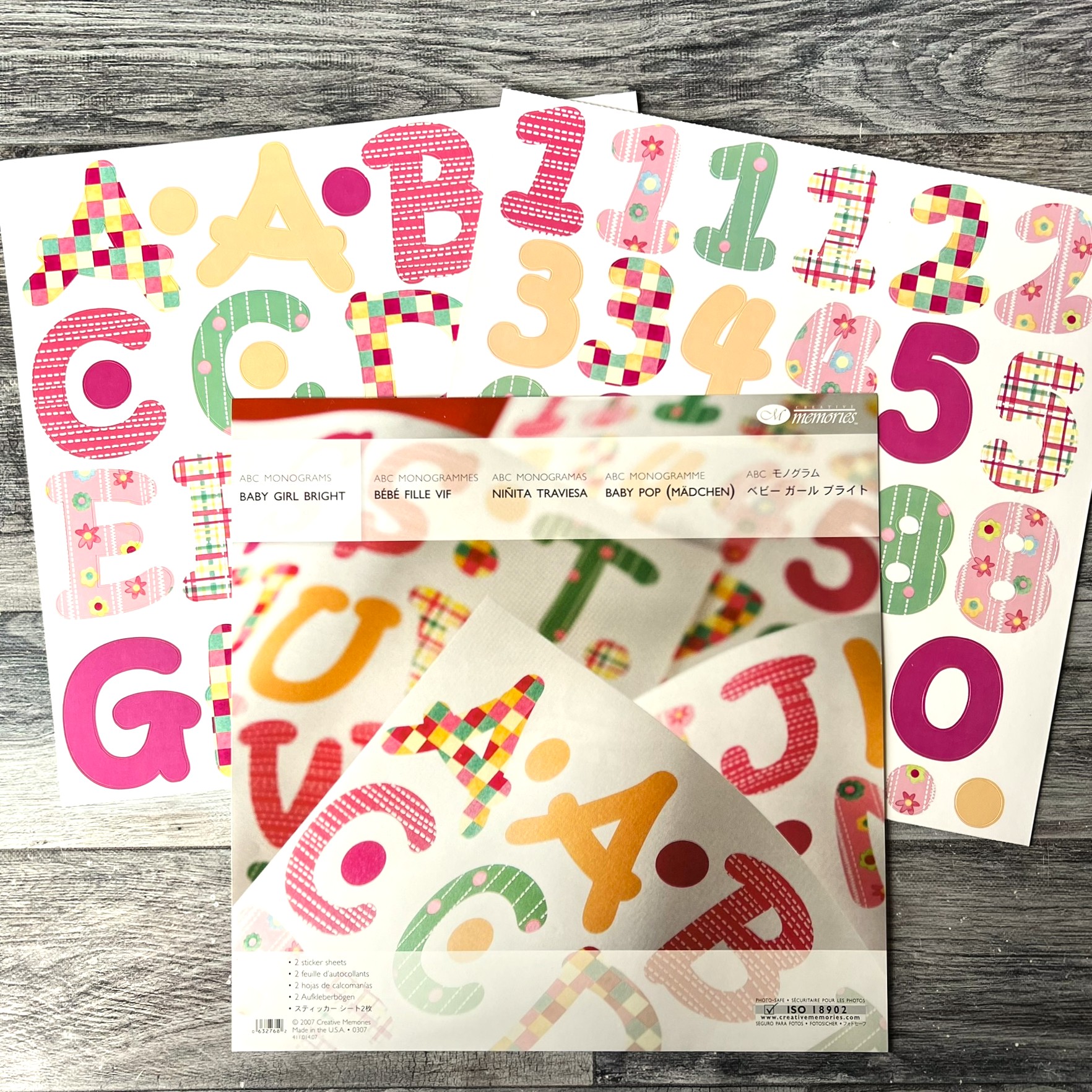 Baby Girl Bright ABC Monograms Stickers by Creative Memories - Tessa ...