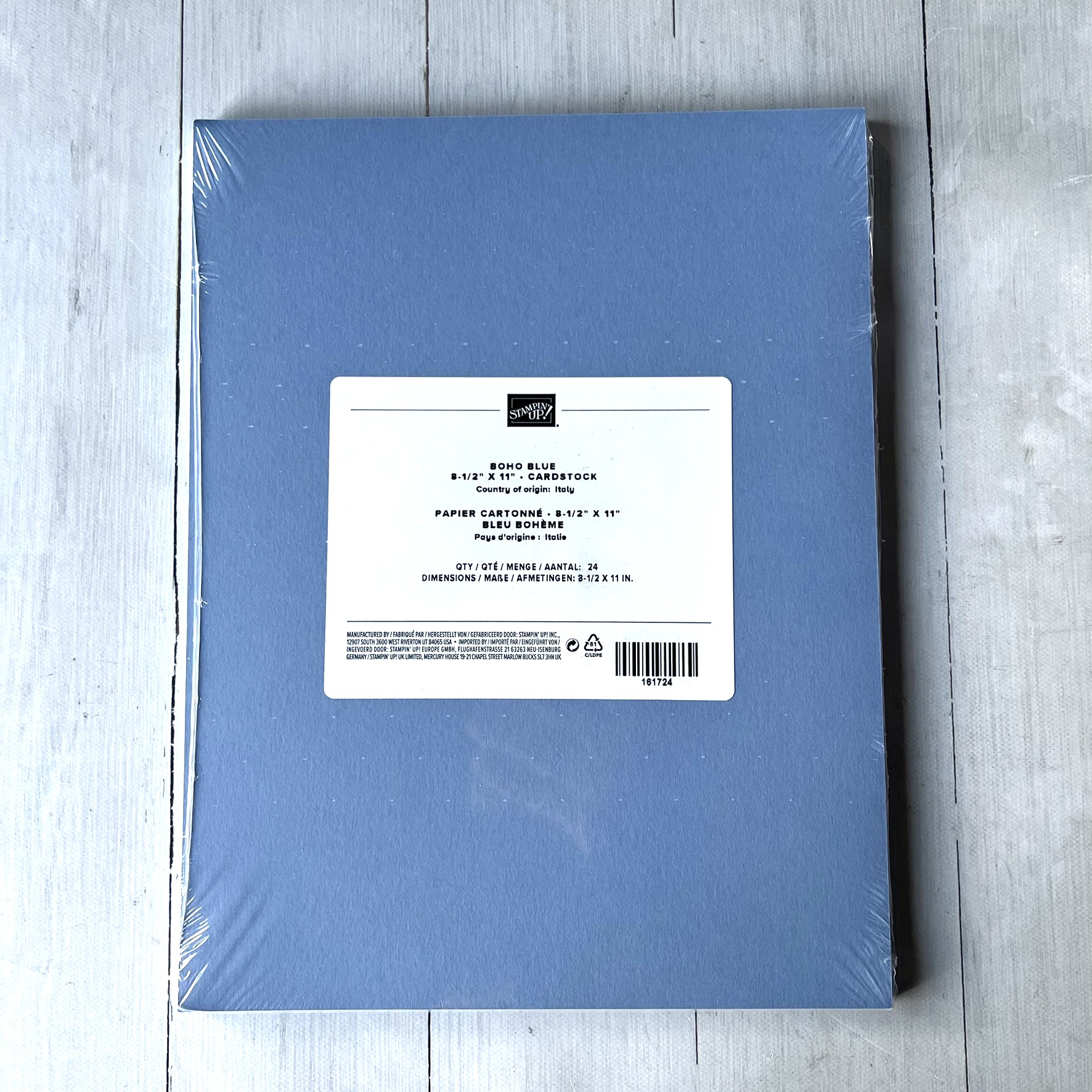 8.5 x 11" Boho Blue Cardstock by Stampin' Up - Tessa Scrapbooks