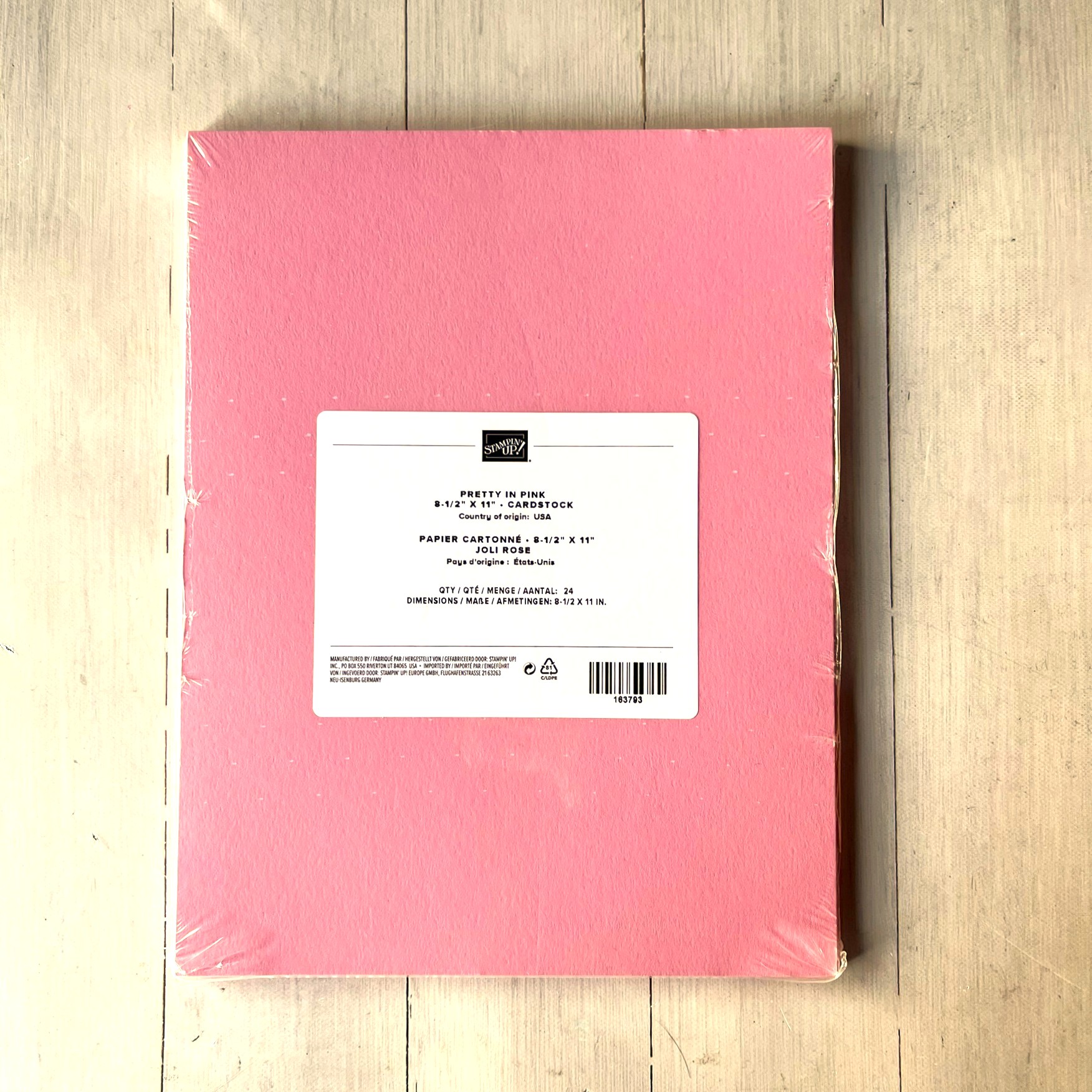 8.5 x 11" Pretty In Pink Cardstock by Stampin' Up - Tessa Scrapbooks