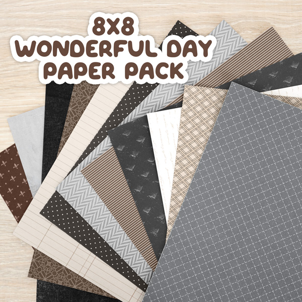 8x8 Wonderful Day Paper Pack - Tessa Scrapbooks