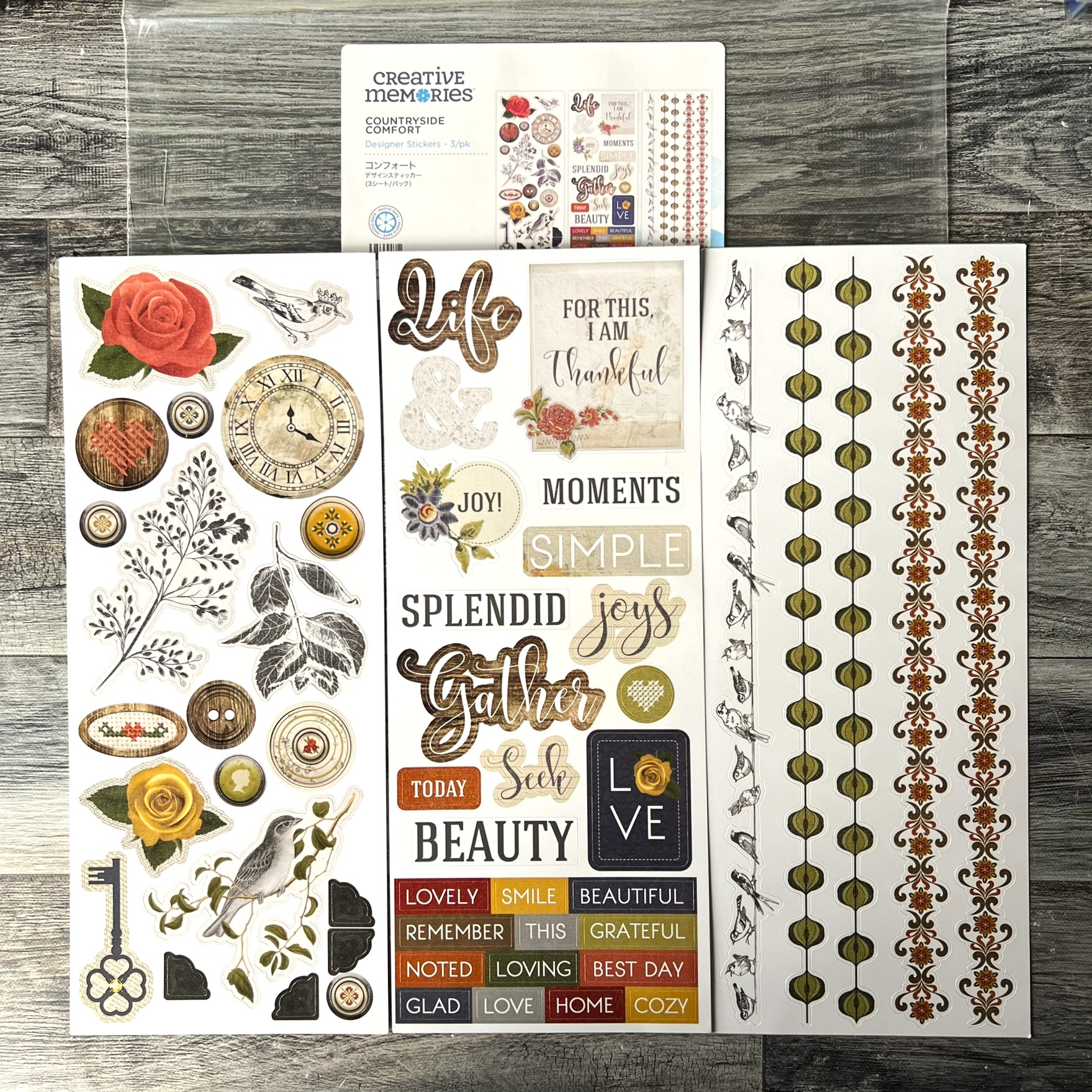 Countryside Comfort Designer Stickers - Tessa Scrapbooks