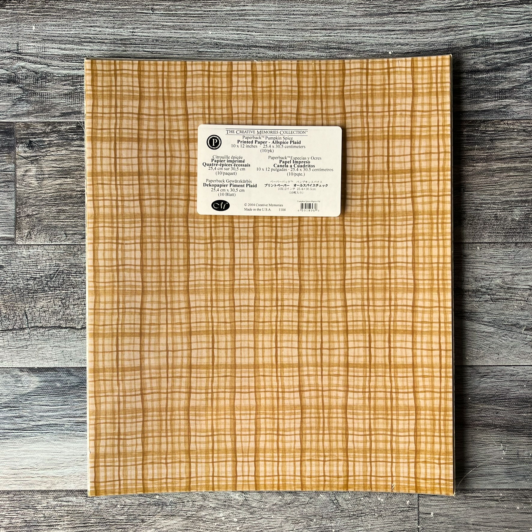 Allspice Plaid 10x12 Paper by Creative Memories - Tessa Scrapbooks