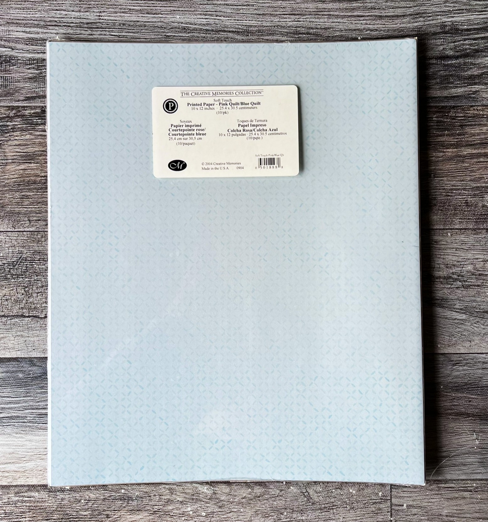 Blue Quilt 10x12 Paper by Creative Memories - Tessa Scrapbooks