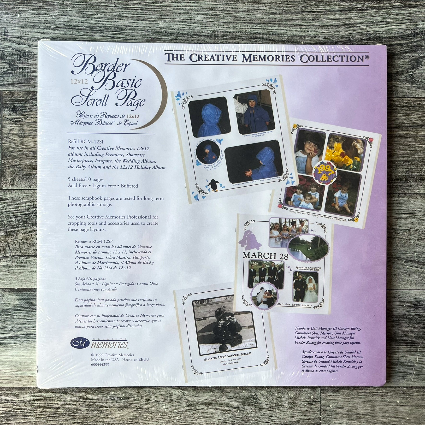 Original 12x12 Border Basic Scroll Pages - Tessa Scrapbooks