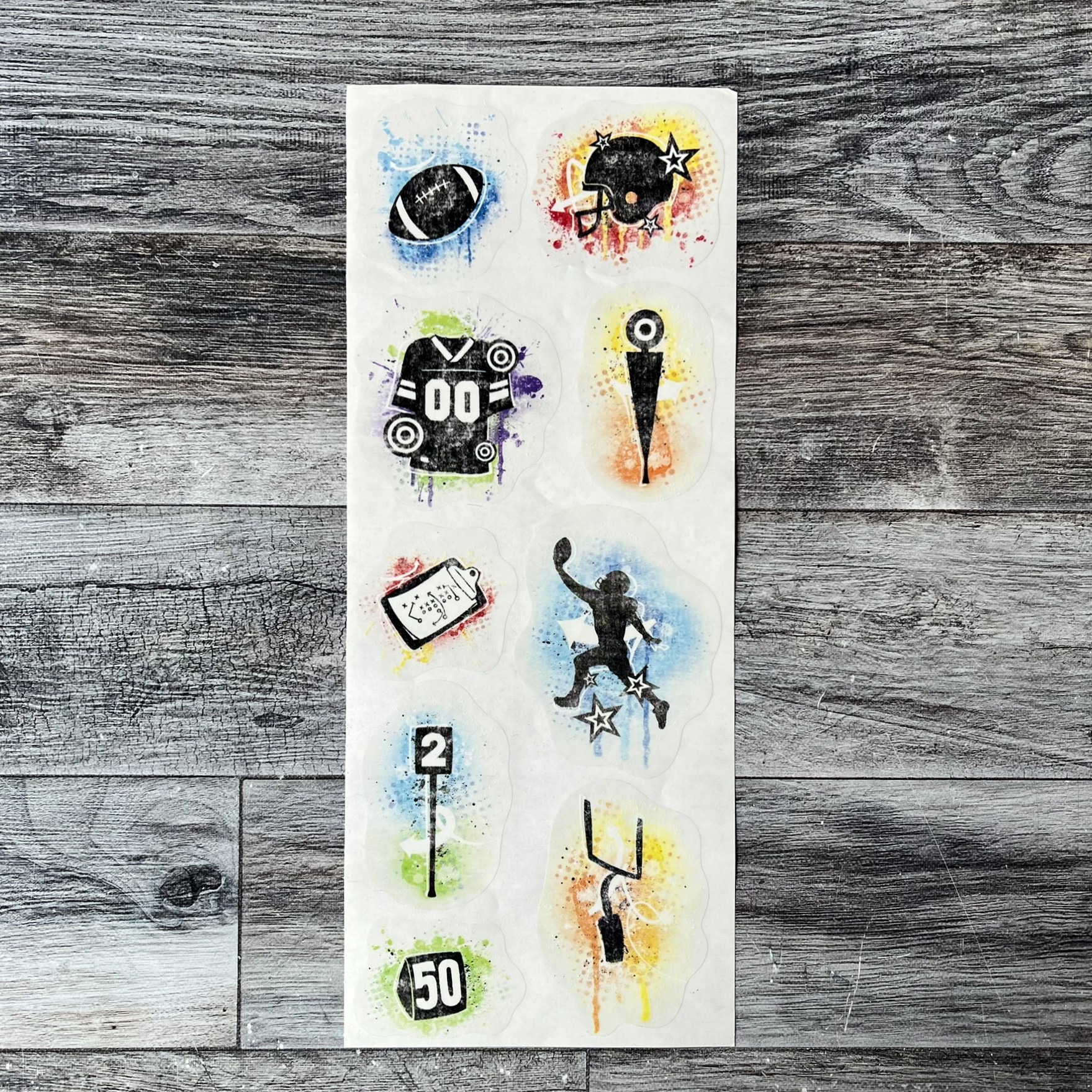 Primary Football Sticker Sheet - Tessa Scrapbooks