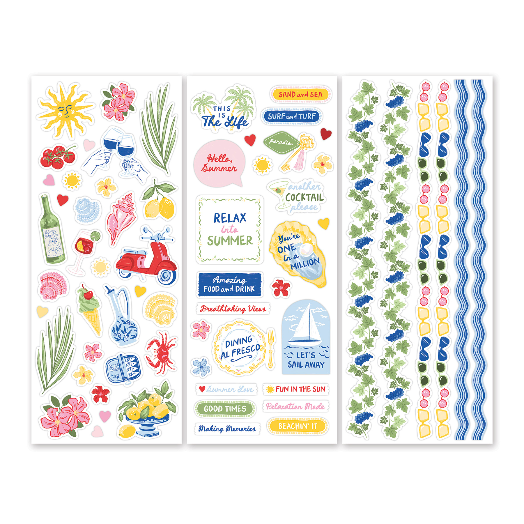 Relax Into Summer Stickers - Tessa Scrapbooks