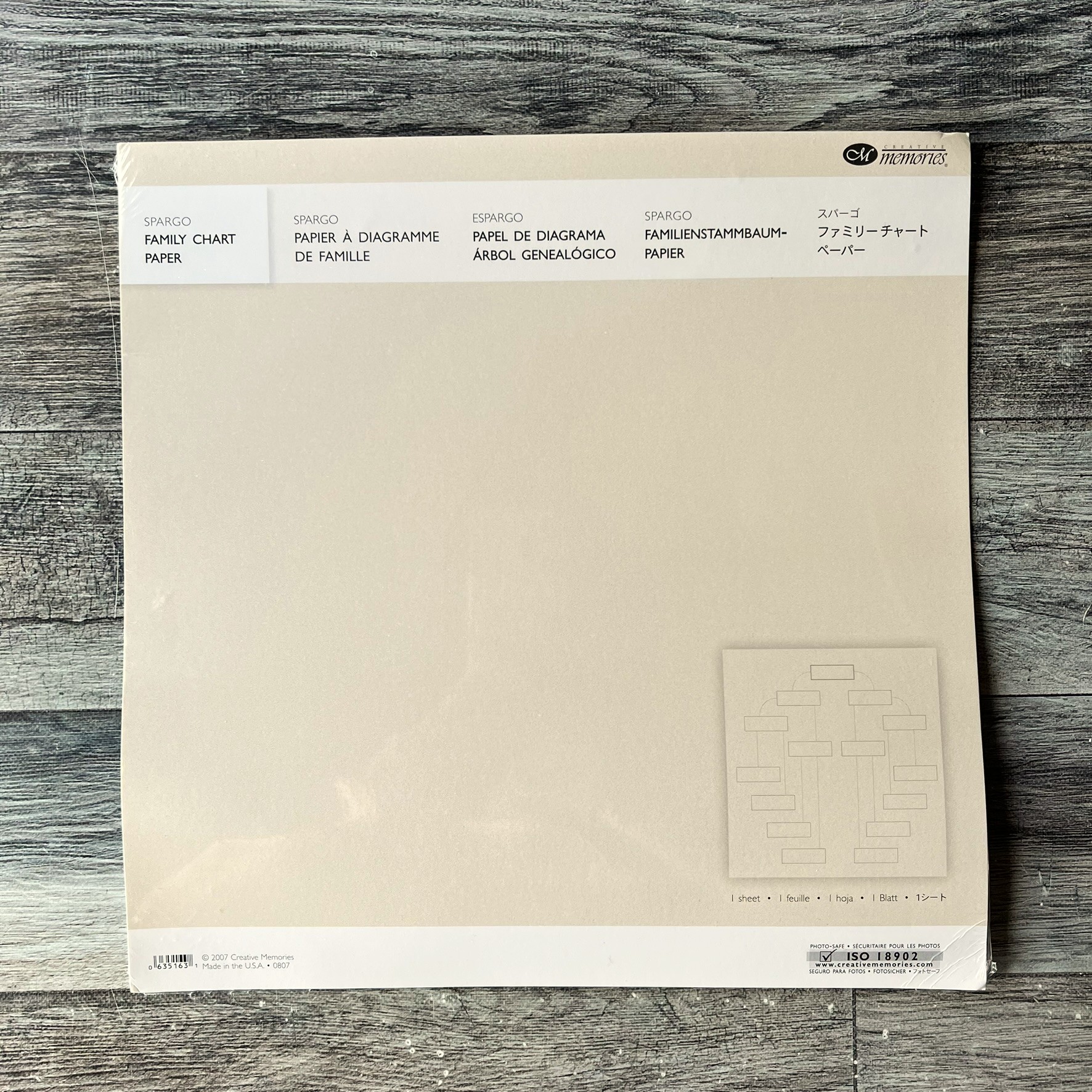 Spargo Family Chart Paper (10.5" x 10.5") - Tessa Scrapbooks