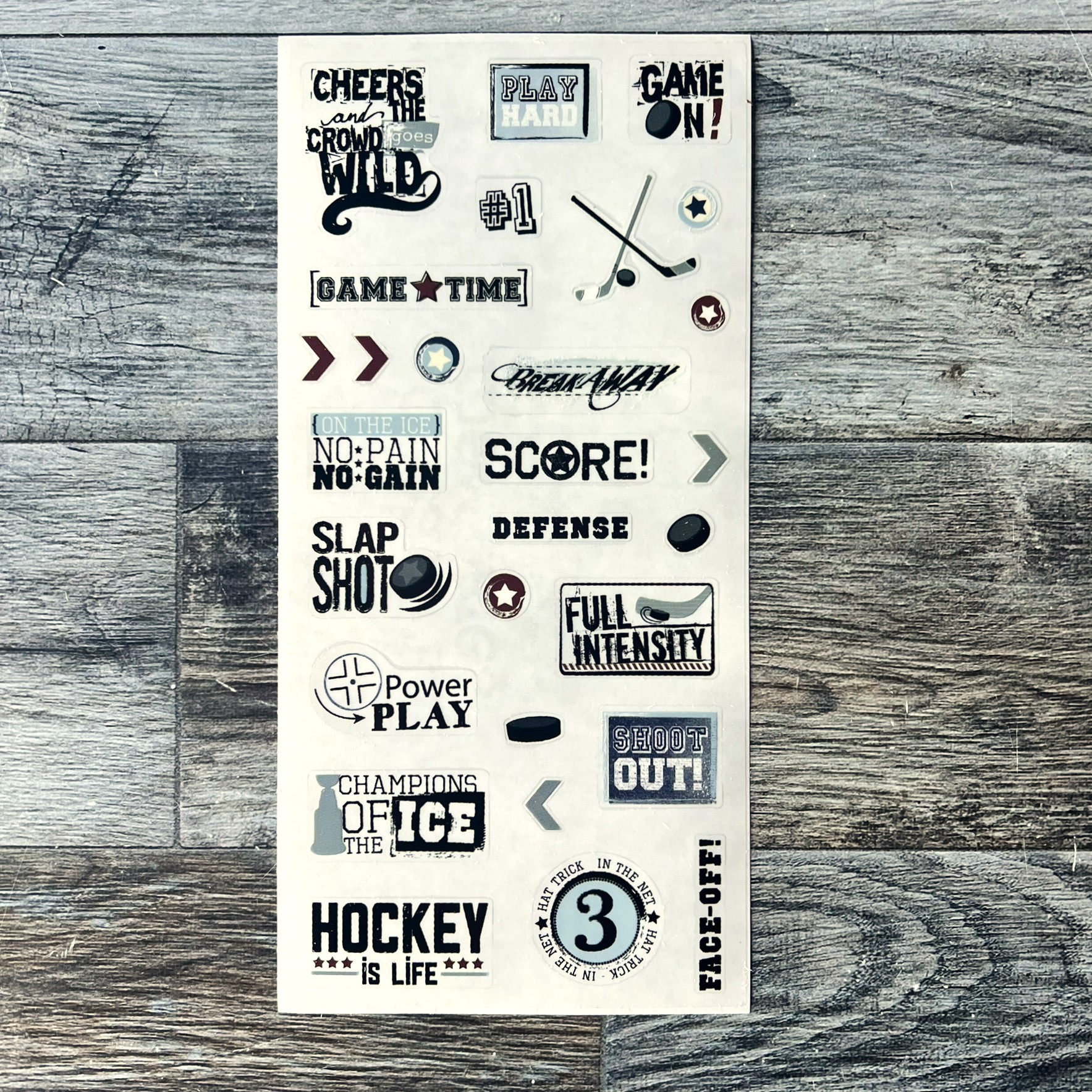 Hockey Titles Sticker Sheet - Tessa Scrapbooks