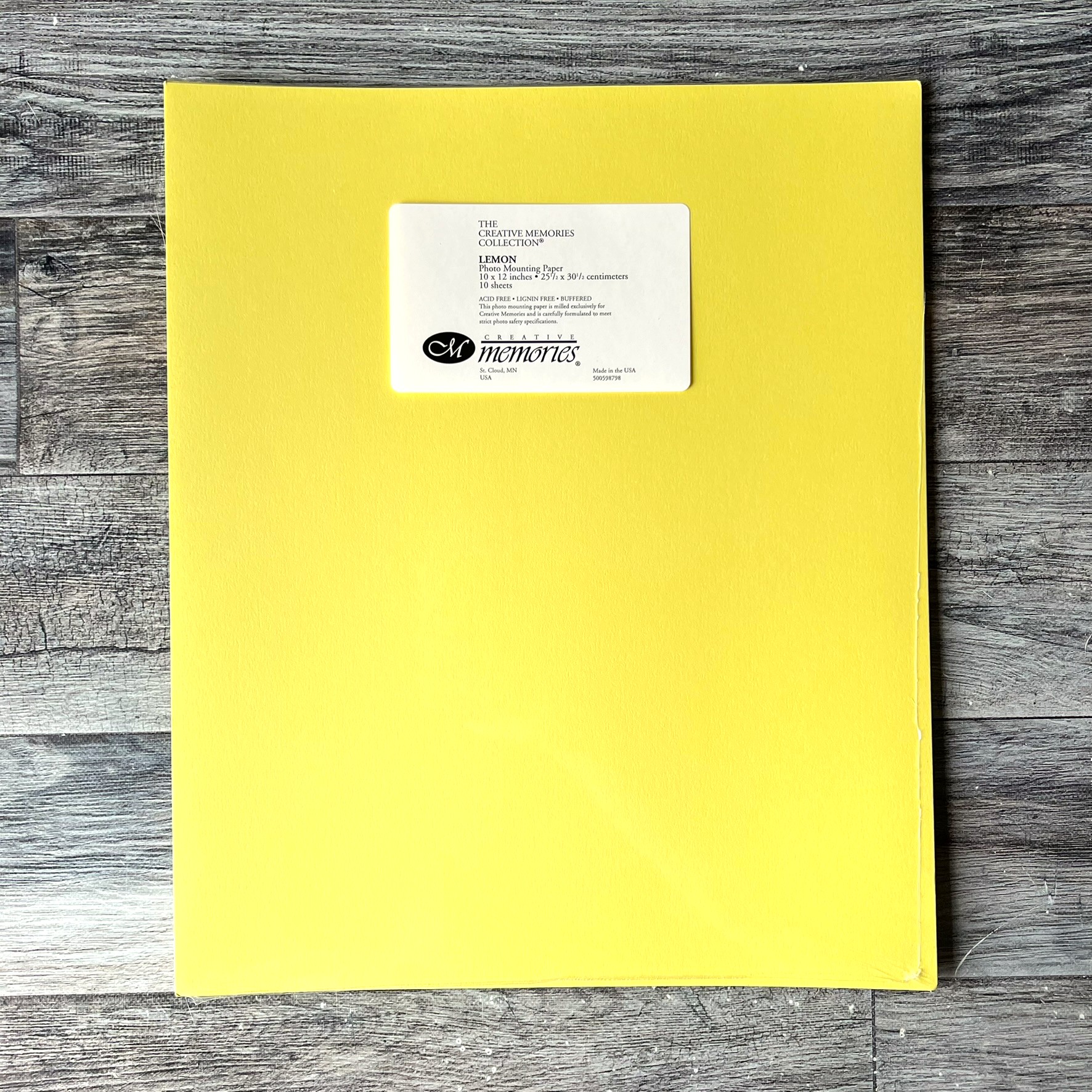 Lemon 10x12 Cardstock by Creative Memories - Tessa Scrapbooks