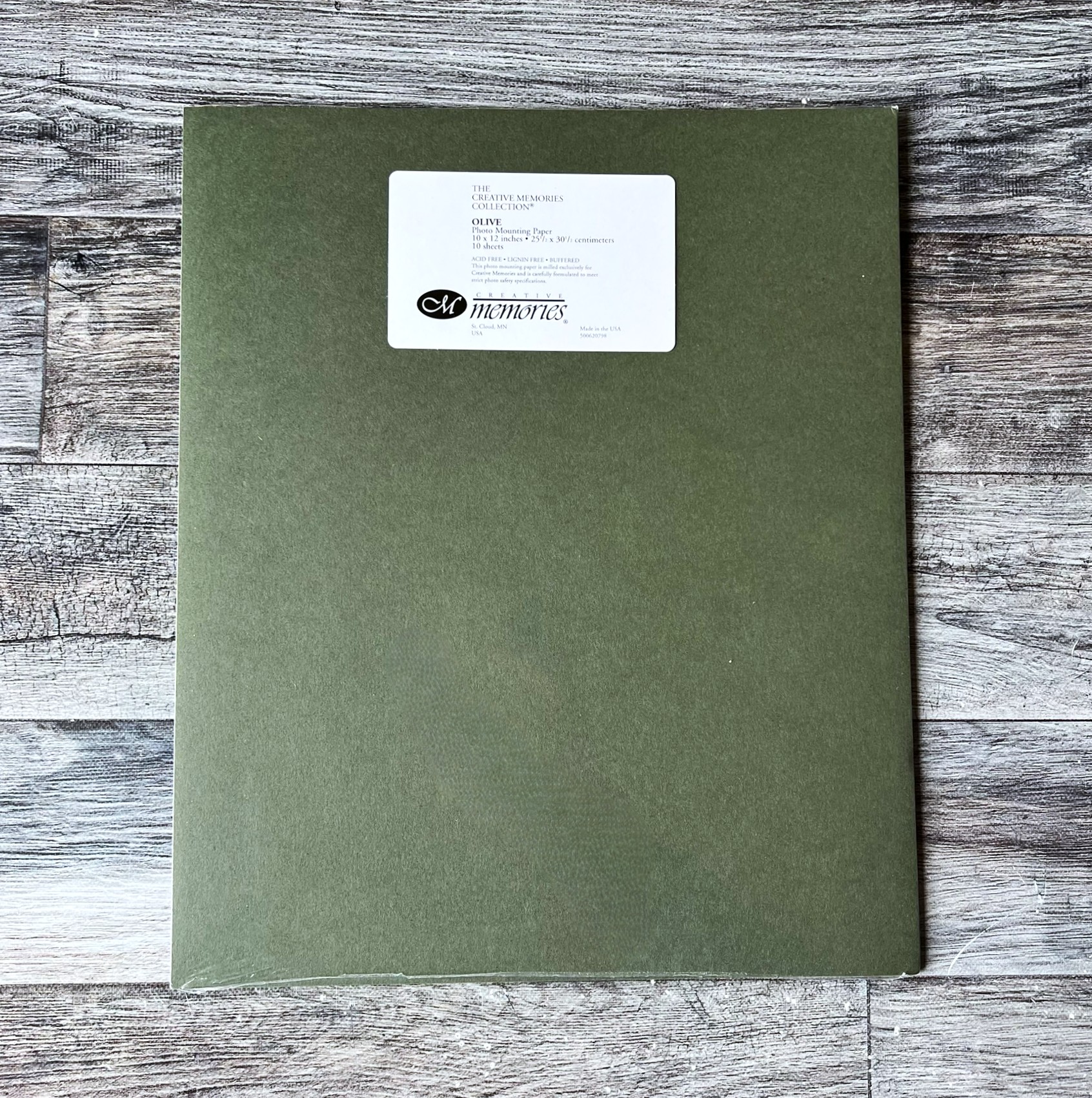 Olive 10x12 Cardstock by Creative Memories - Tessa Scrapbooks