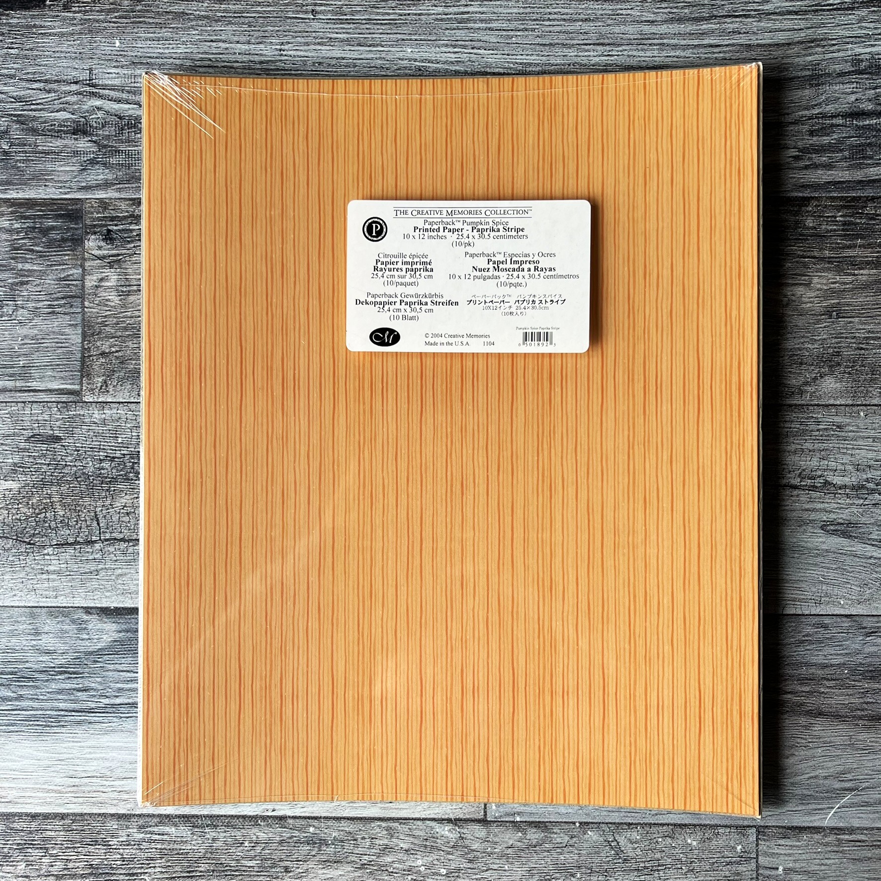 Paprika Stripe 10x12 Paper by Creative Memories - Tessa Scrapbooks