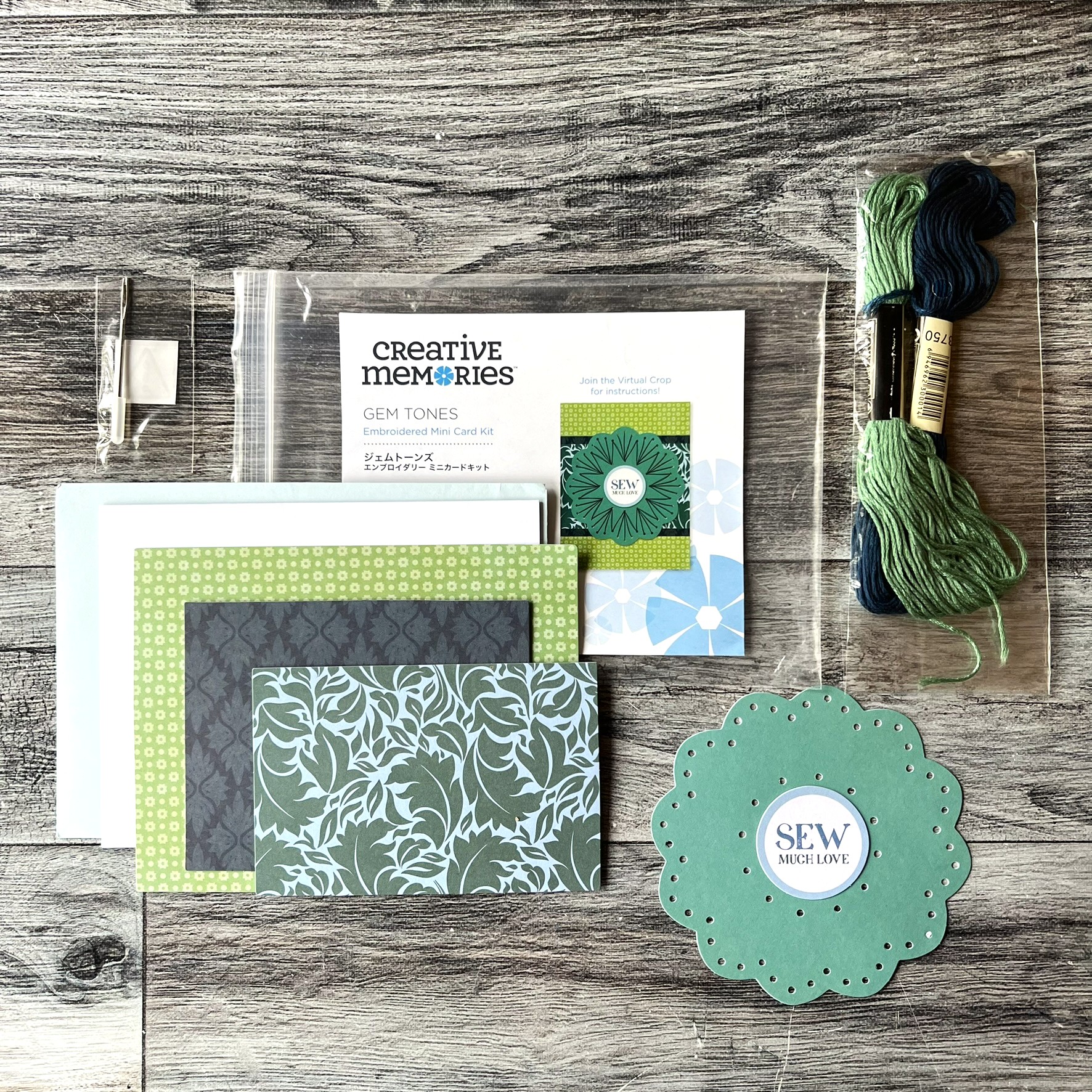 Gem Tones Embroidered Mini Card Kit - Tessa Scrapbooks