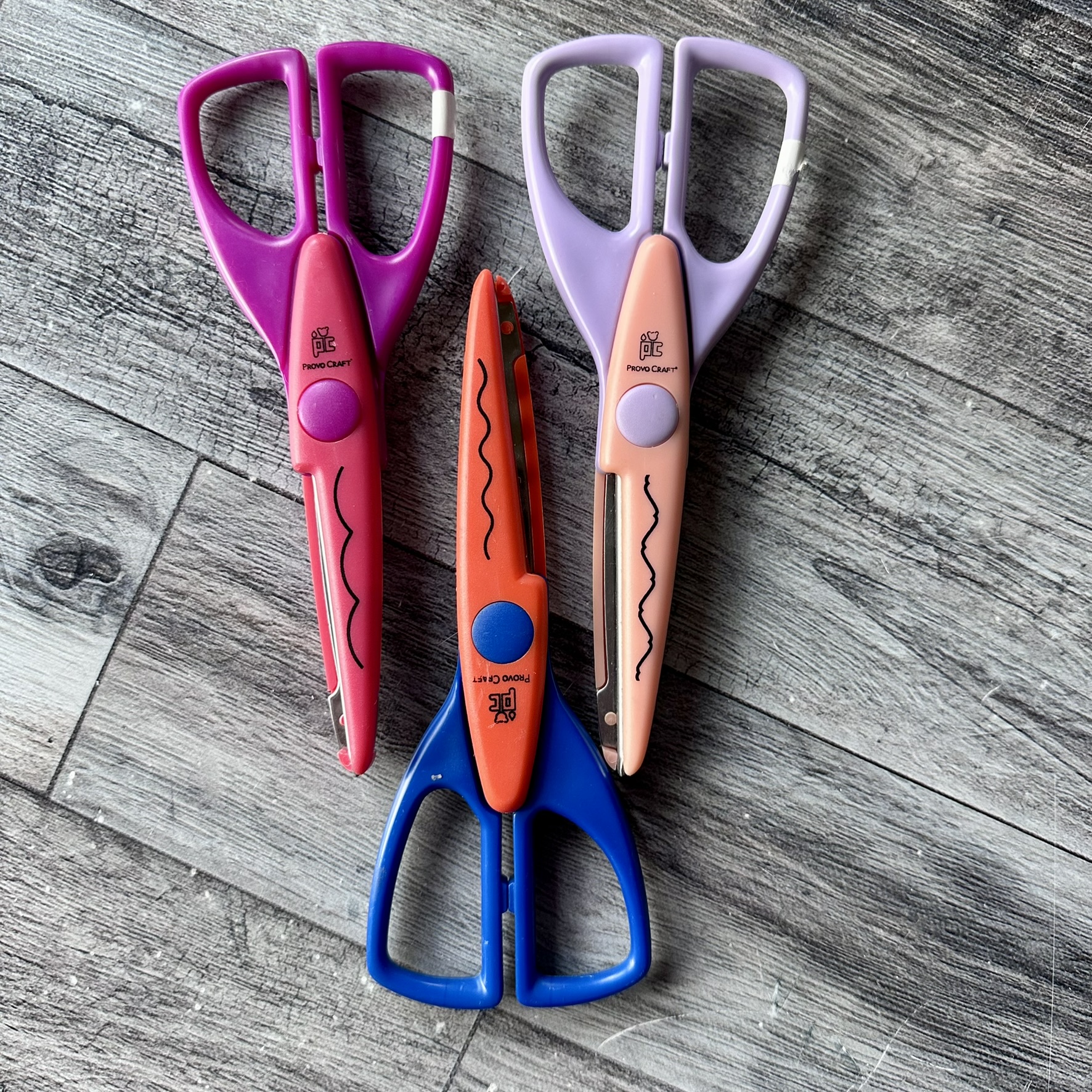 Lot of 3 Provo Craft Decorative Scissors - Tessa Scrapbooks