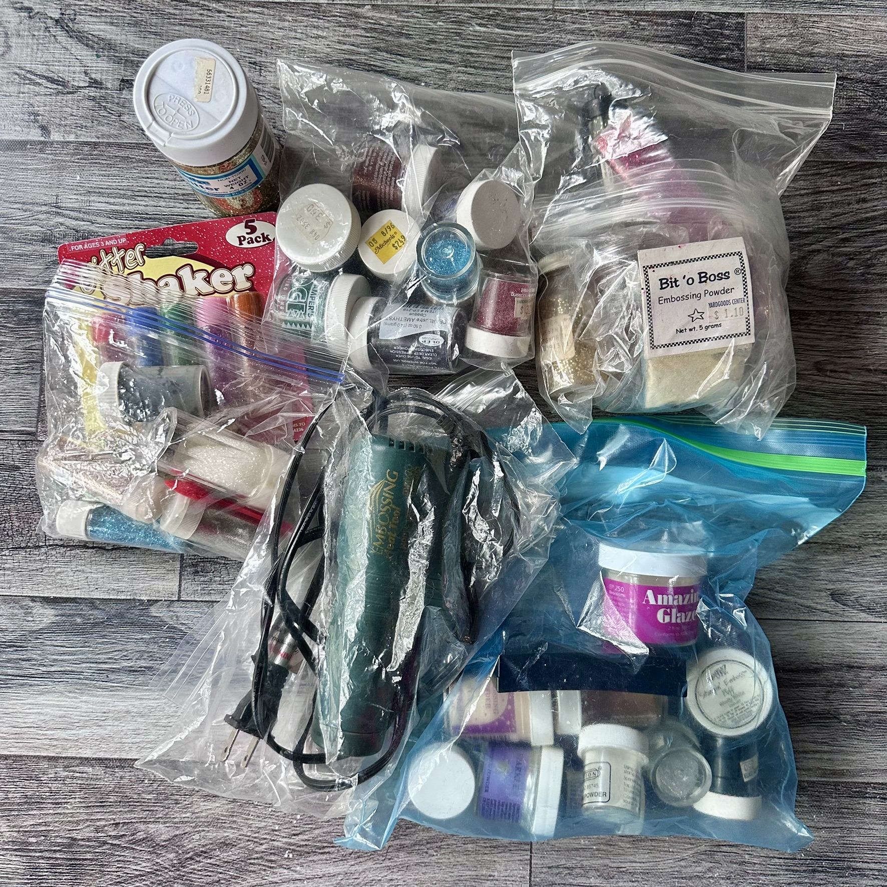 Lot of Glitter / Embossing Powder / Heat Tool - Tessa Scrapbooks