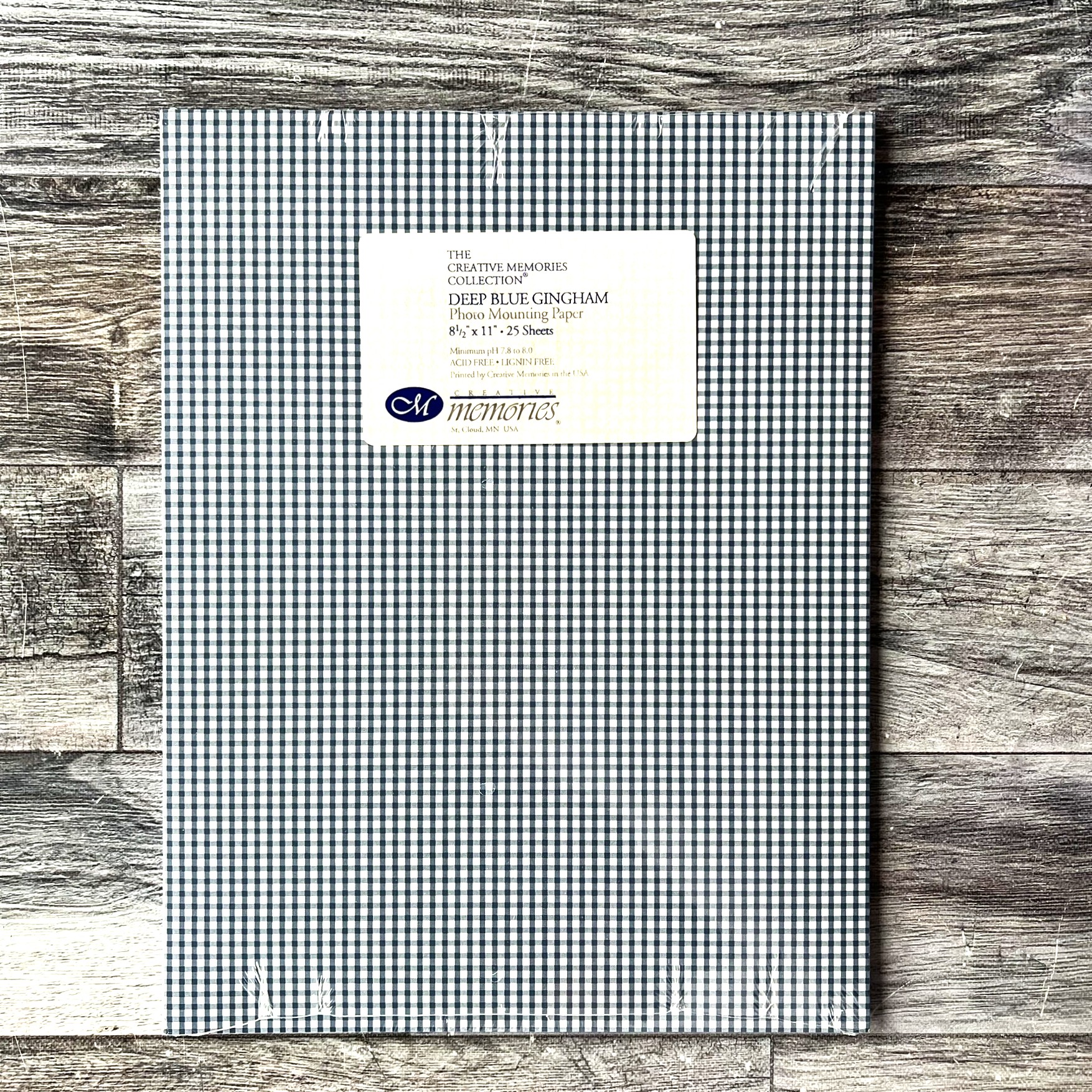 8.5 x 11" Deep Blue Gingham Photo Mounting Paper by Creative Memories ...