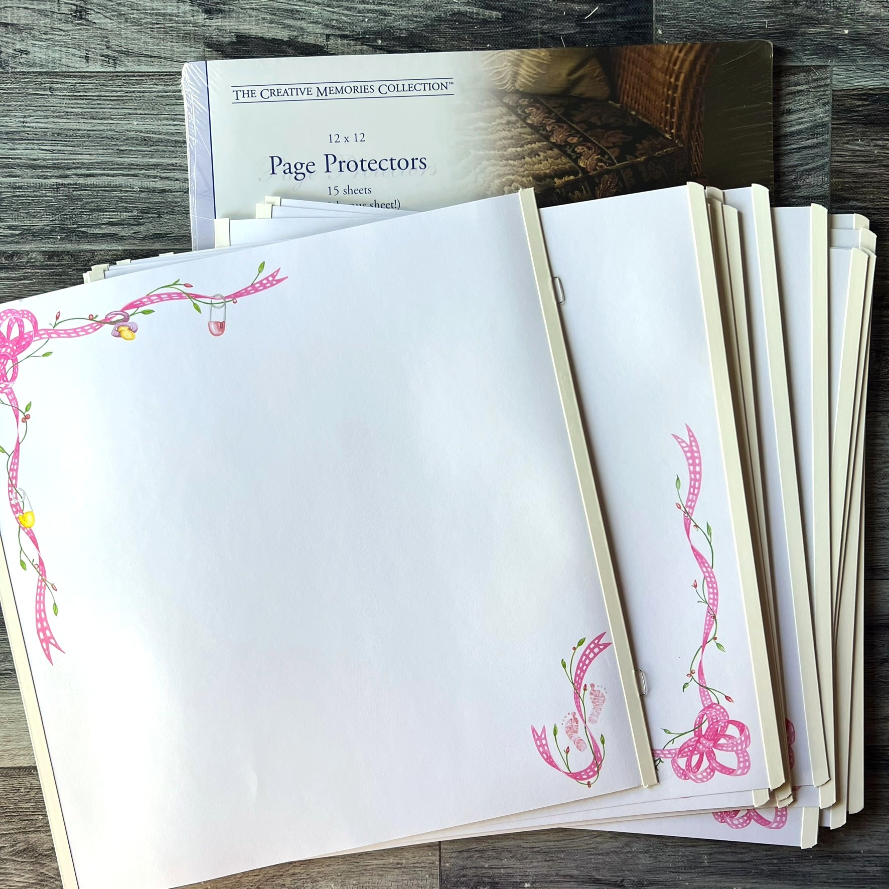 Original 12x12 Baby Pink Border Pages and Page Protectors - OPEN ...