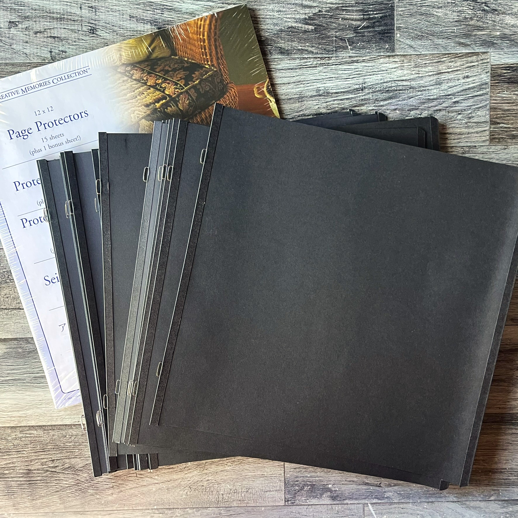 Original 12x12 Black Pages and Page Protectors - OPEN PACKAGE - Tessa ...