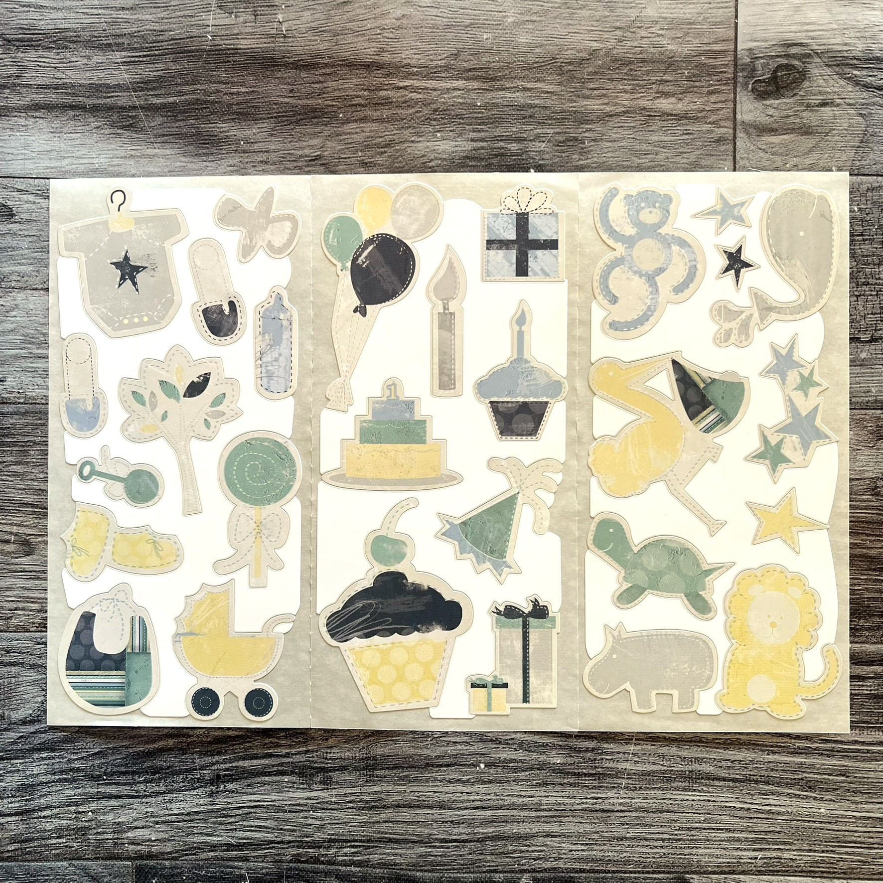 Baby Boy Green and Blue Stickers - Tessa Scrapbooks