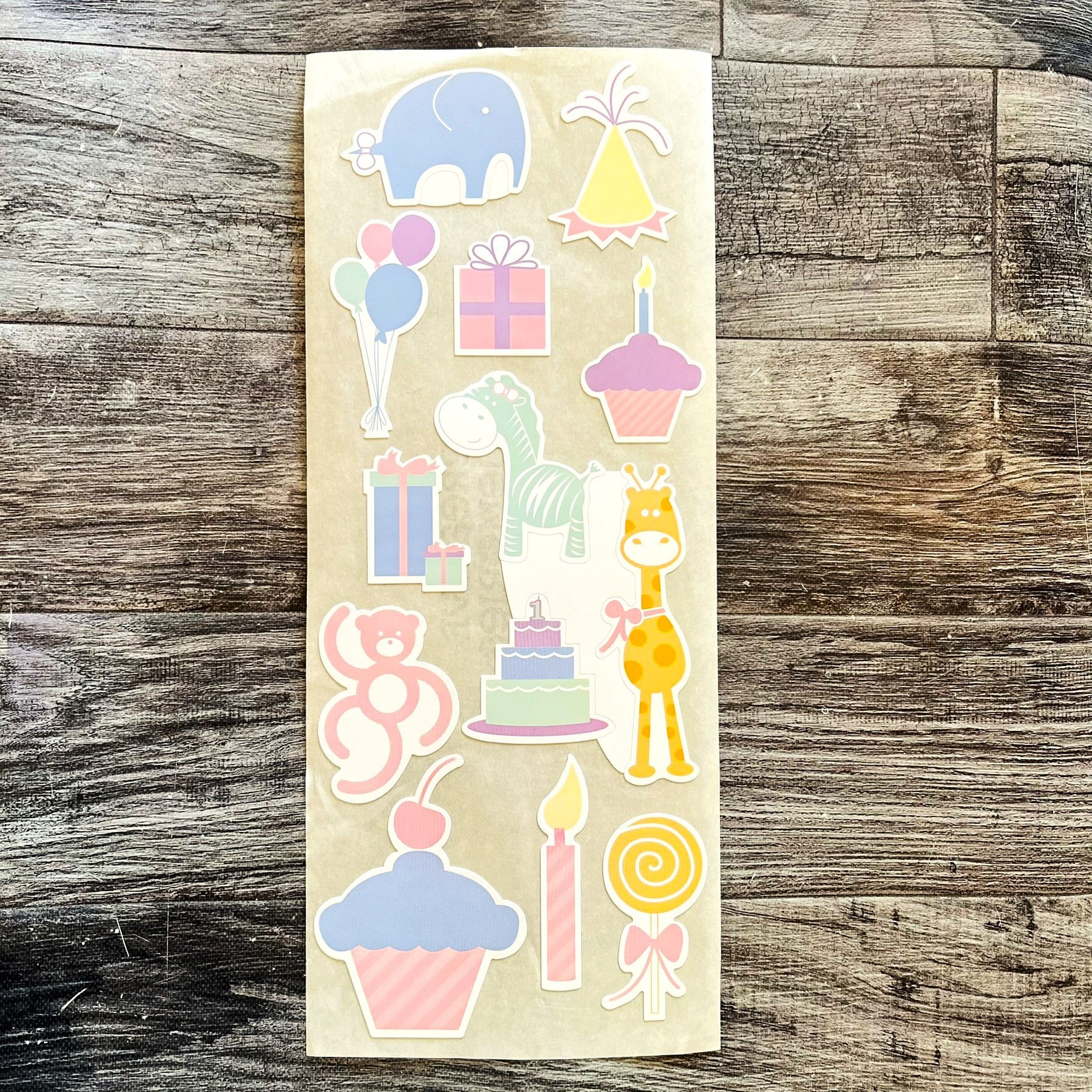 Baby's 1st Birthday Sticker Sheet (Pink) - Tessa Scrapbooks