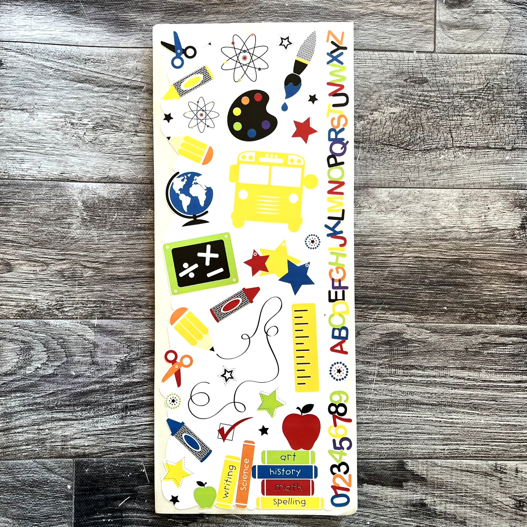 Cheerful School Sticker Sheet - Tessa Scrapbooks