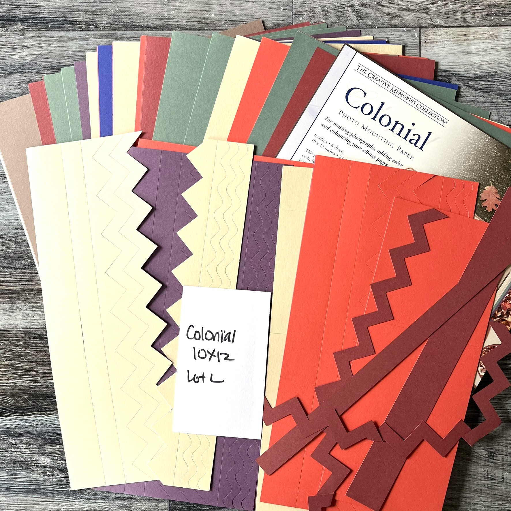Lot of 10x12 Colonial Paper and Shortcuts "L" - Tessa Scrapbooks