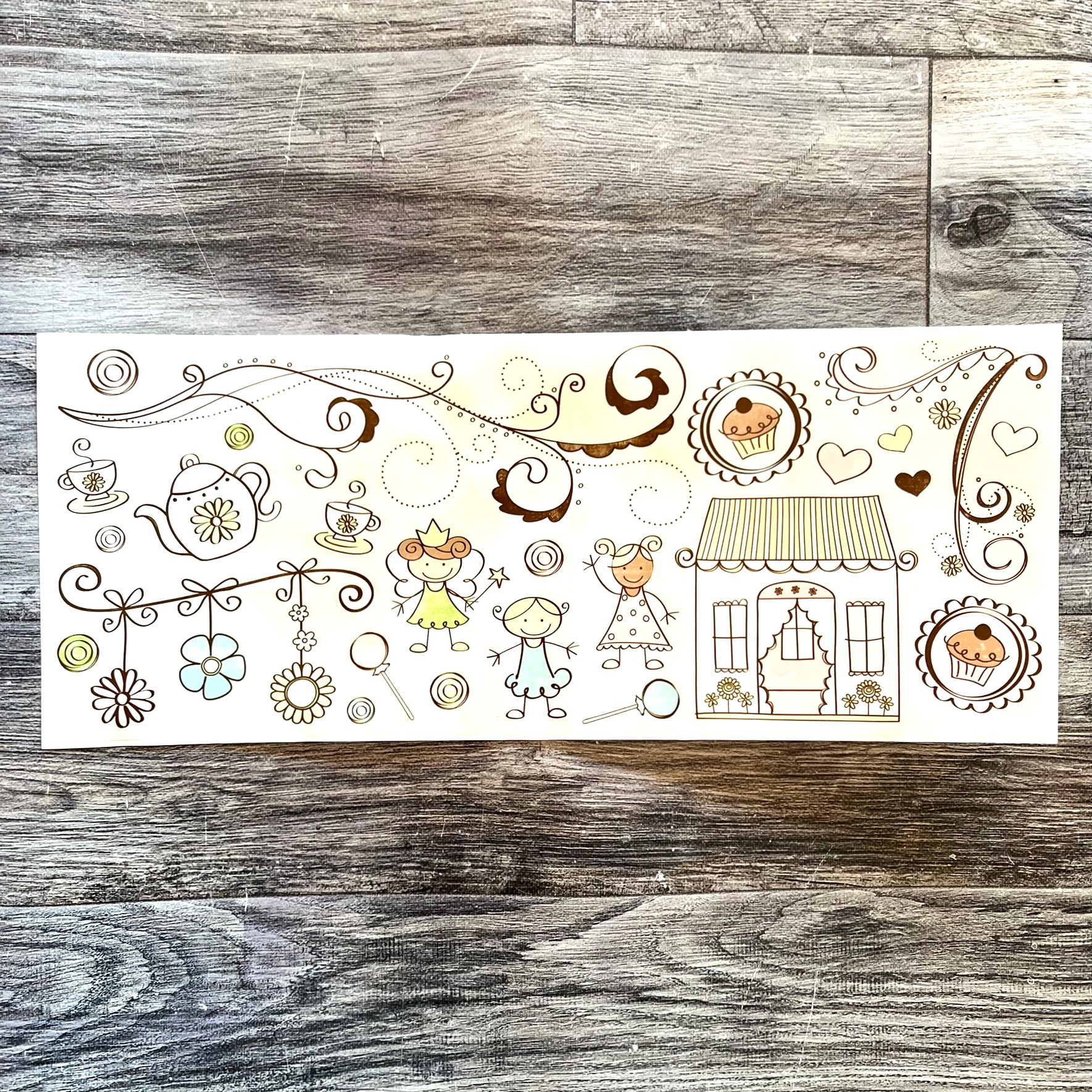 Tea Party Single Clear Sticker Sheet - Tessa Scrapbooks