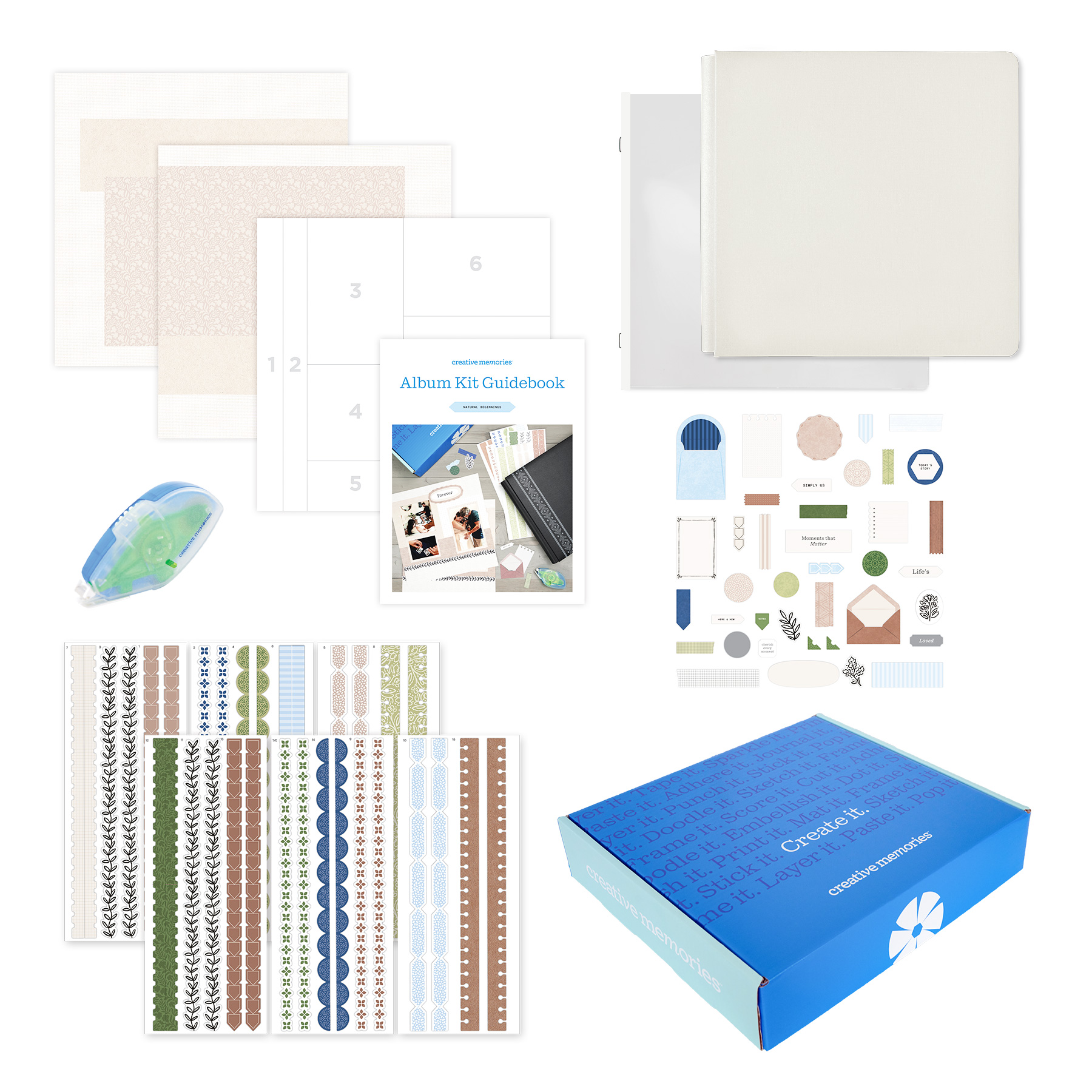 Natural Beginnings Album Kit - Pearl - Tessa Scrapbooks