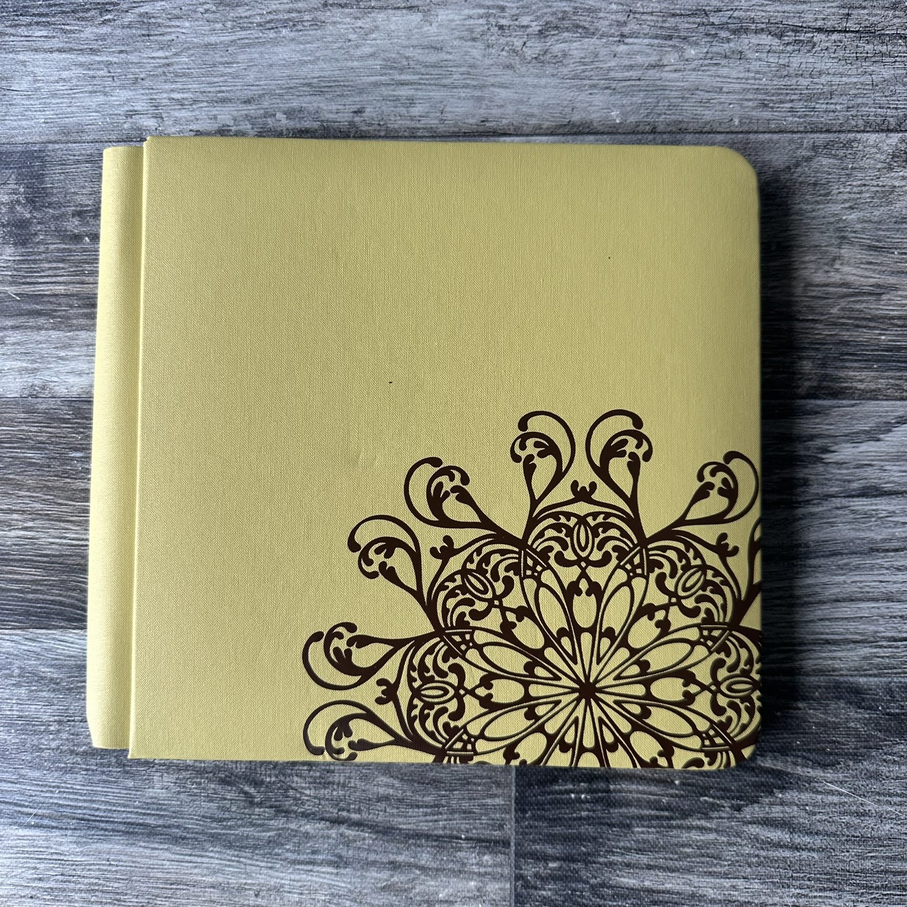 7x7 Olive Mandala Album Cover - OPEN PACKAGE - Tessa Scrapbooks